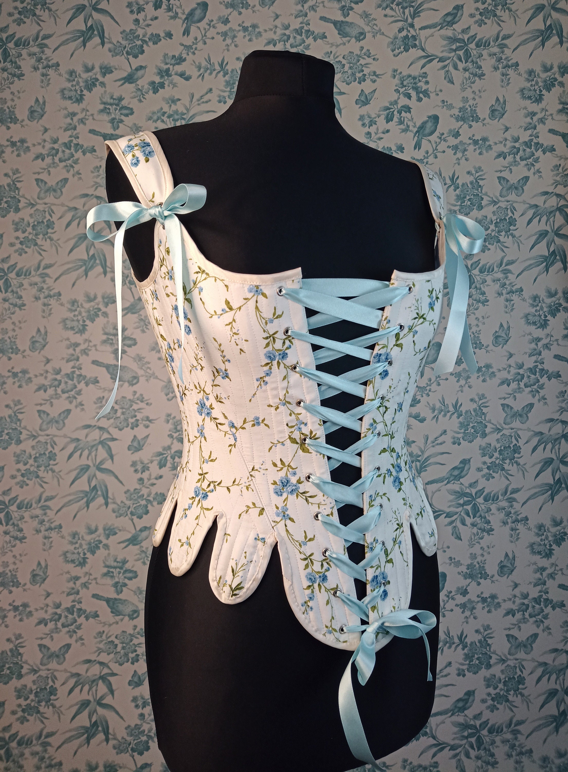 Custom 18th Century Stays Corset Powder Blue Rococo Marie Antoinette ...