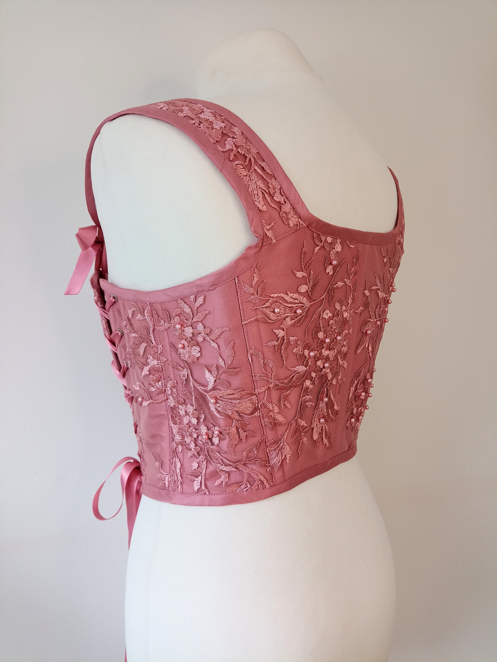 Small Mauve Pink Renaissance Corset Stays 18th Century Vintage Rose ...
