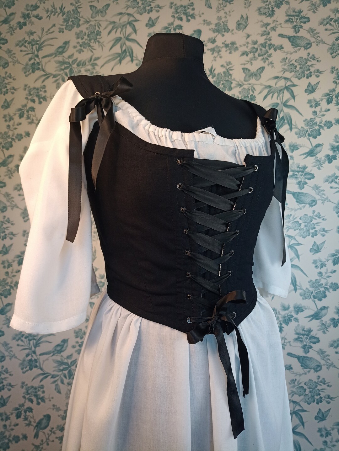 Small Reversible Black Renaissance Corset Stays 18th Century Gothic ...