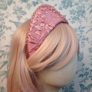 Mauve Pink Lace Kokoshnik French Hood Renaissance Fantasy Wreath Tiara ...