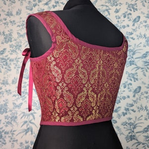 Custom Renaissance Corset Stays 18th Century Costume Burgundy Gold ...