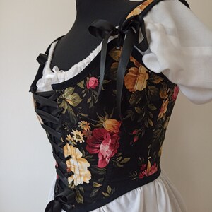 Small Black Renaissance Corset Stays 18th Century Costume Floral ...