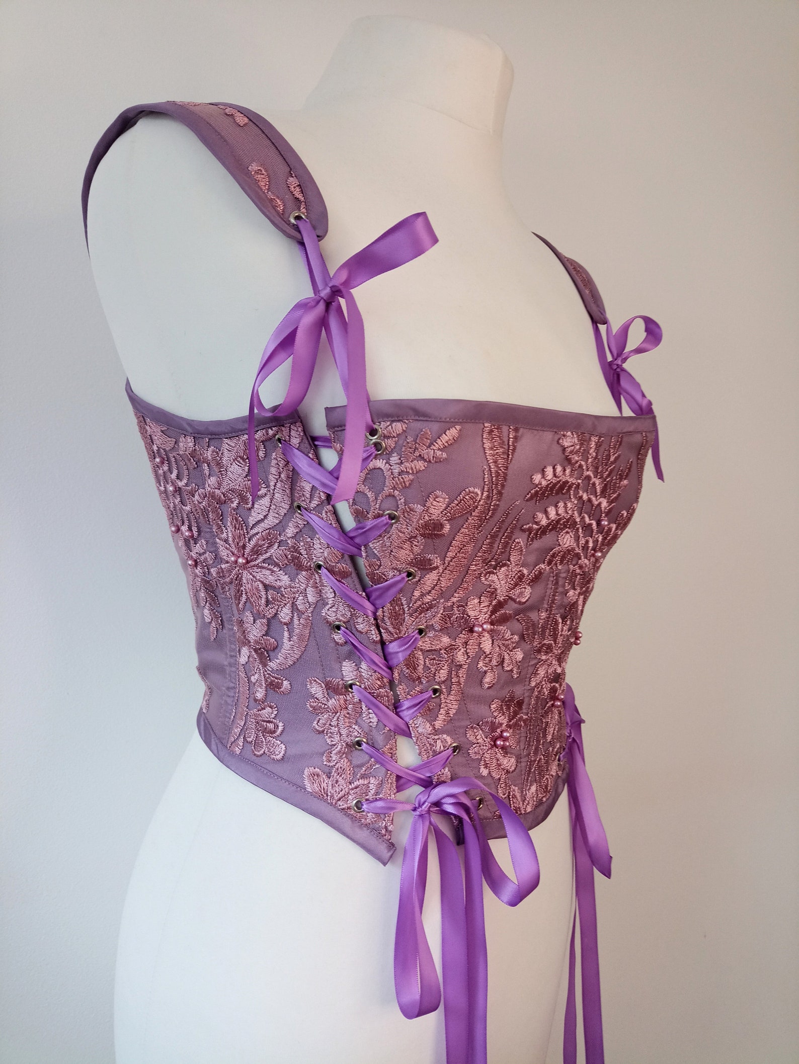 Lilac Renaissance Corset Stays 18th Century Vintage Fantasy Lace Bodice ...