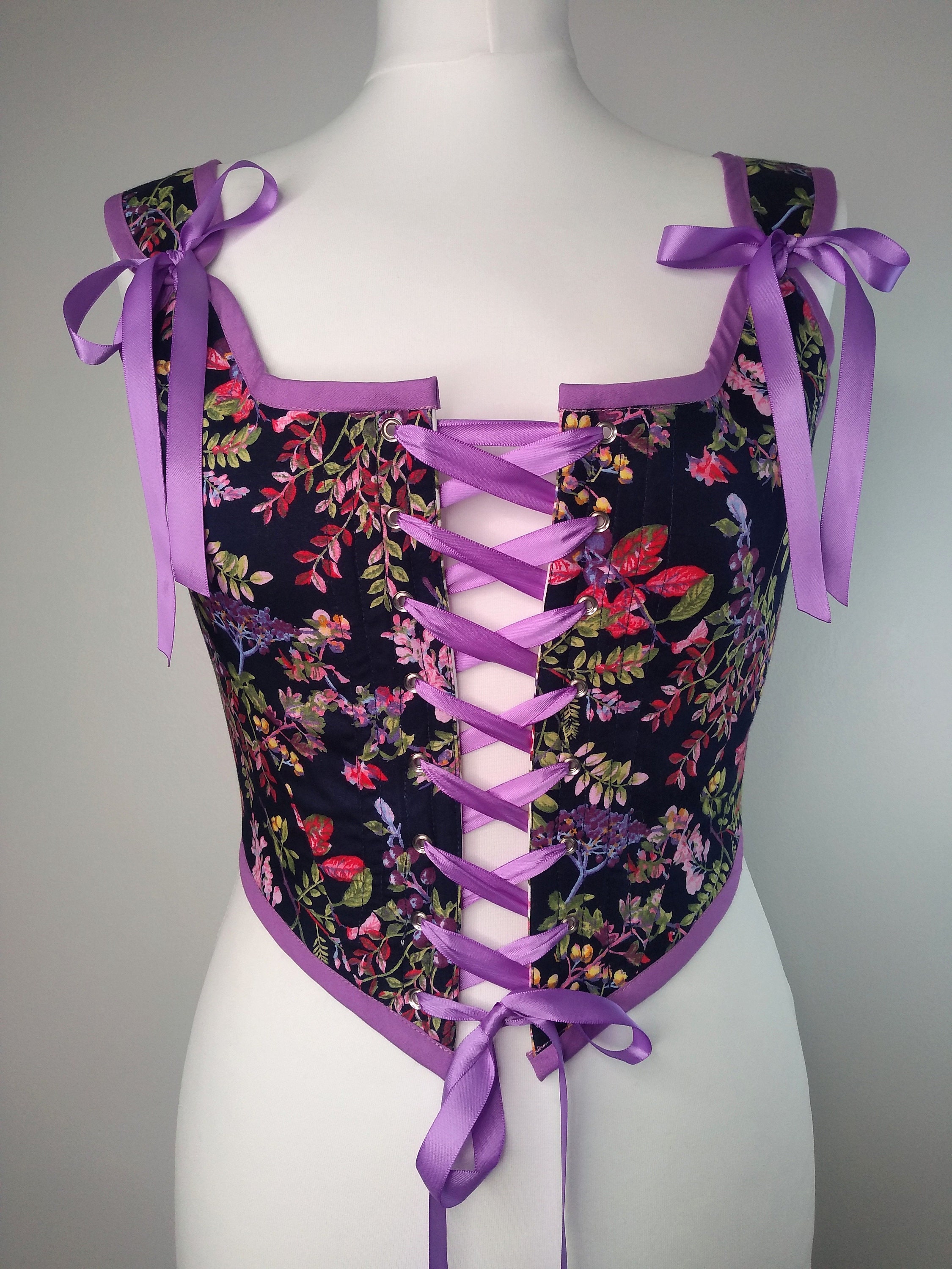 Custom Reversible Botanical Renaissance Corset 18th Century Half Stays ...