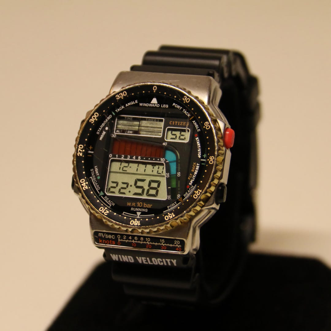 Rare Gold Citizen D120 Promaster 80s Windsurfing LCD Digital Watch RARE ...