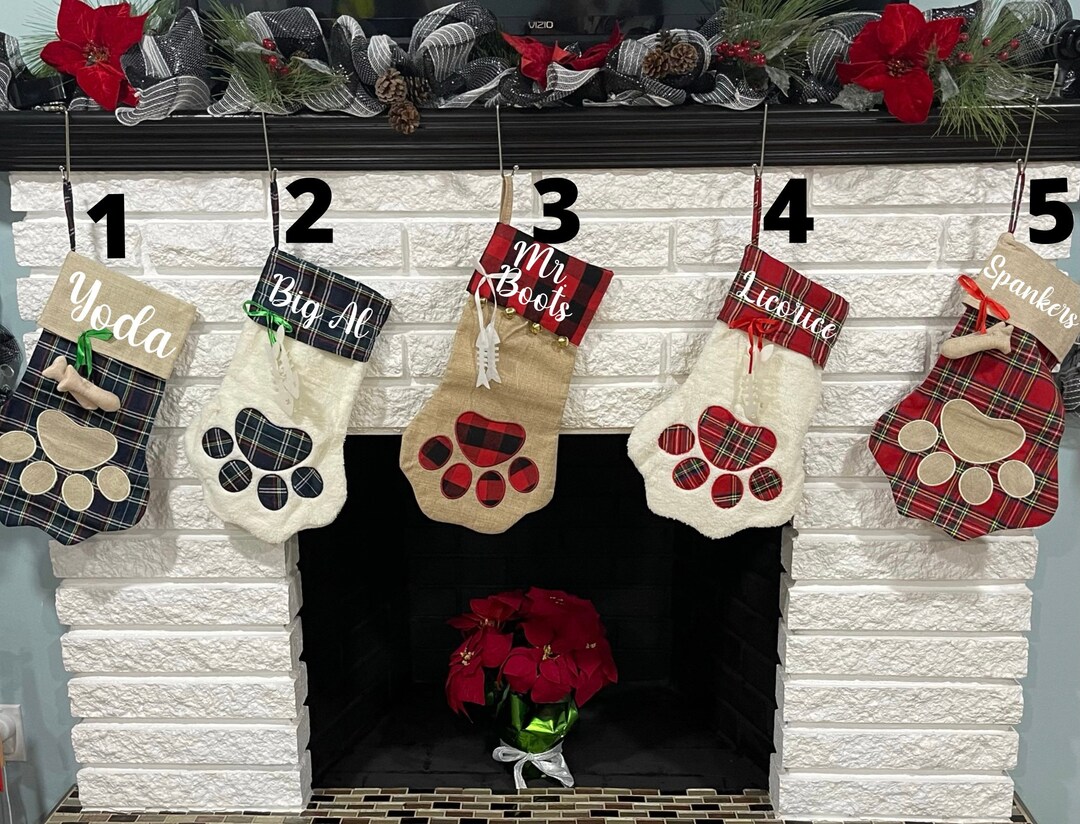 Personalized Paw Print Stocking - Etsy