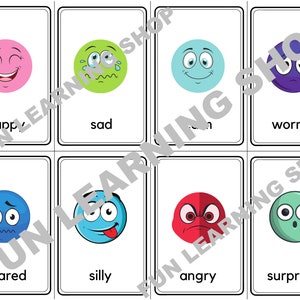16 Emotions & Feelings Flashcards / Image Cards for Kids, Preschoolers ...
