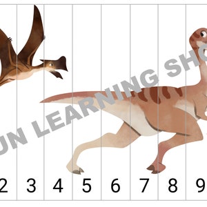 9 Dinosaurs Printable Number Sequence Puzzles. Number 1-10. - Etsy