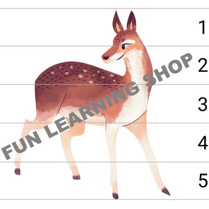 7 Animal Printable Number Sequence Puzzles. Number 1-5 - Etsy