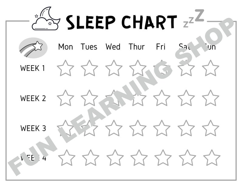 Sleep Chart, Sleep Tracker , Toddler Reward Chart, Routine Chart for ...