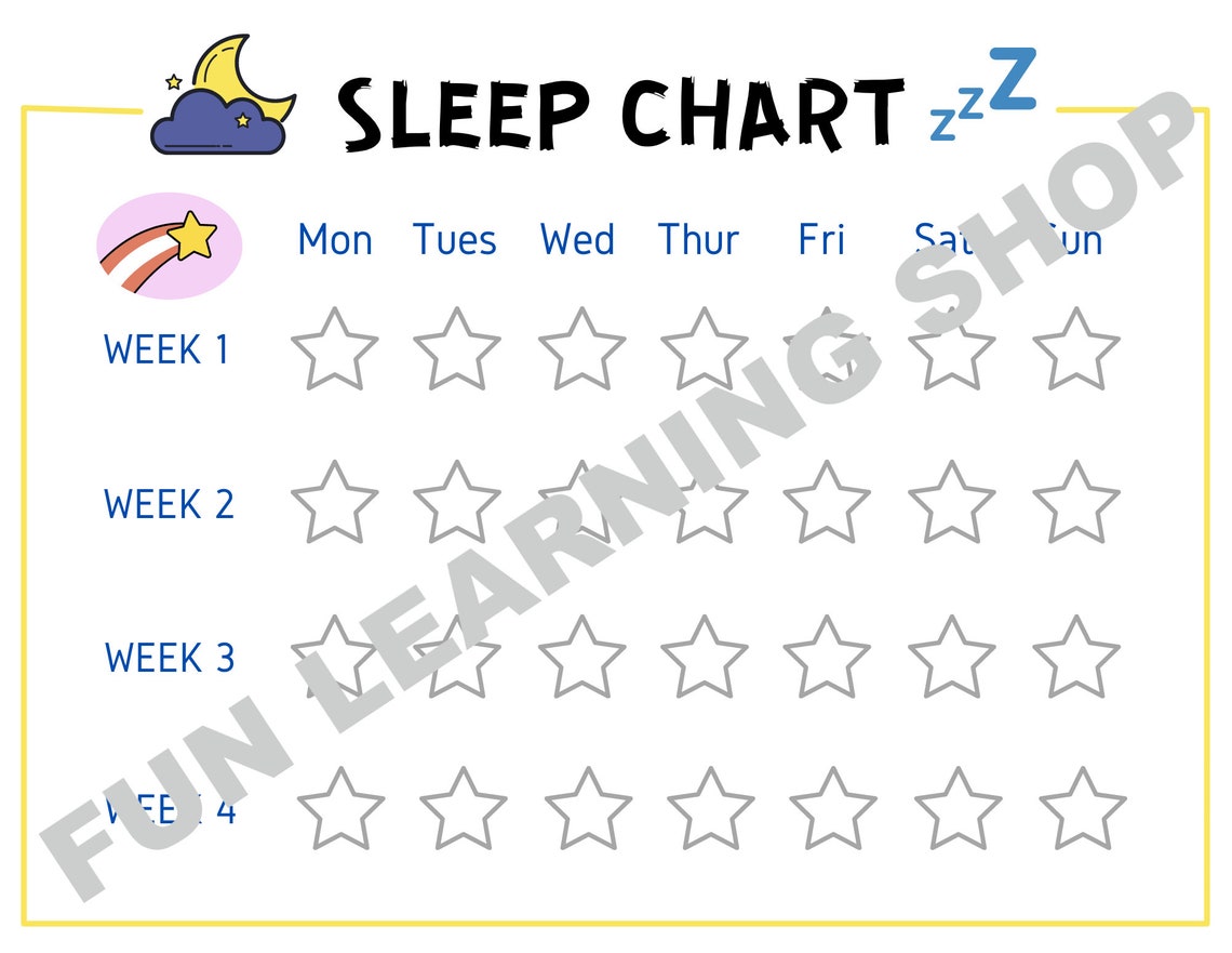 Kids Sleep Chart, Toddler Routine Tracker (digital Download) - Etsy
