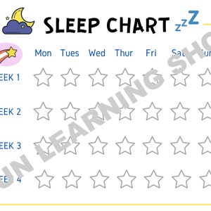 Sleep Chart, Sleep Tracker , Toddler Reward Chart, Routine Chart for ...