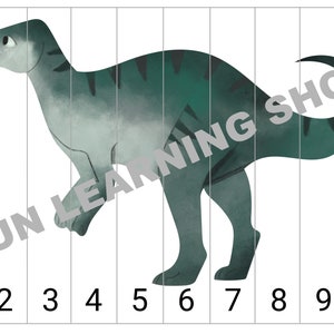9 Dinosaurs Printable Number Sequence Puzzles. Number 1-10. - Etsy