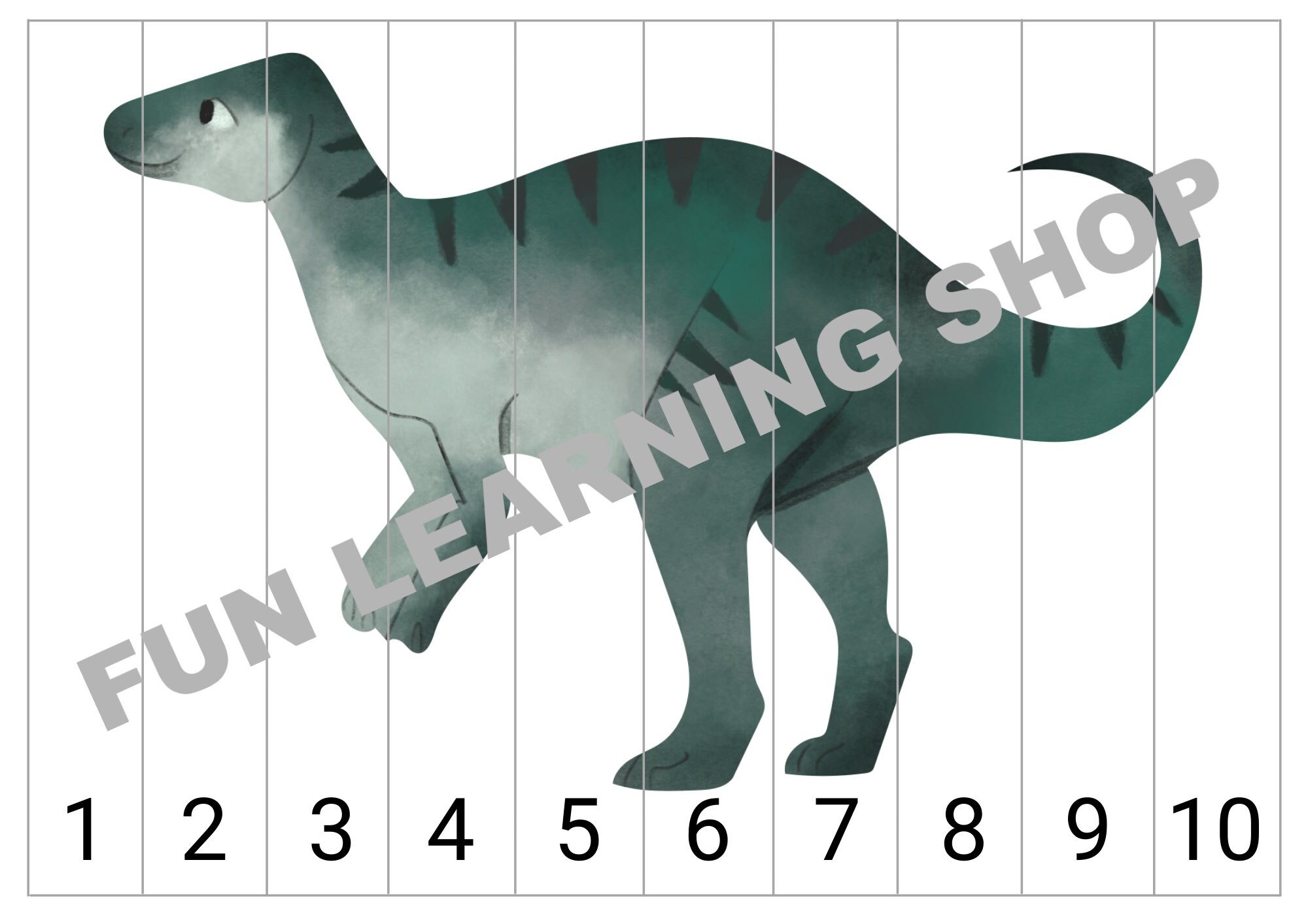 9 Dinosaurs Printable Number Sequence Puzzles. Number 1-10. - Etsy