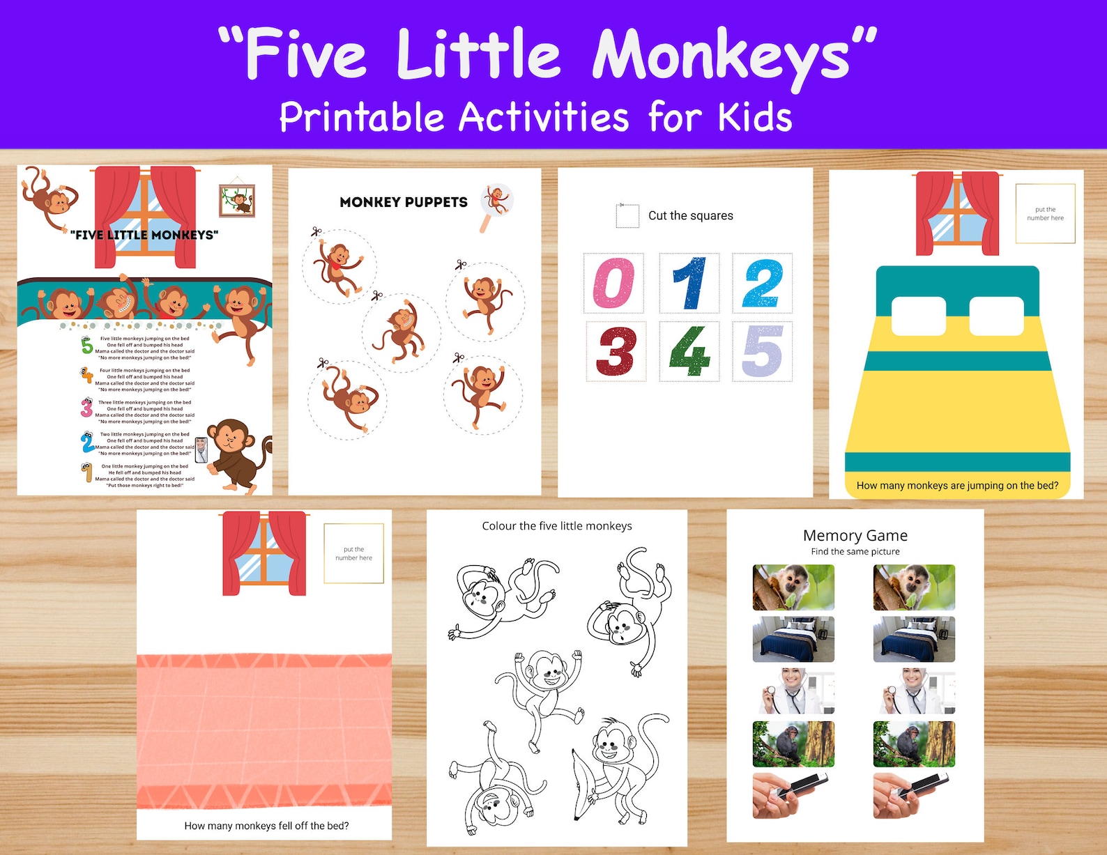 Five Little Monkeys Activities, Monkey Games, Story Time, Nursery Rhyme ...