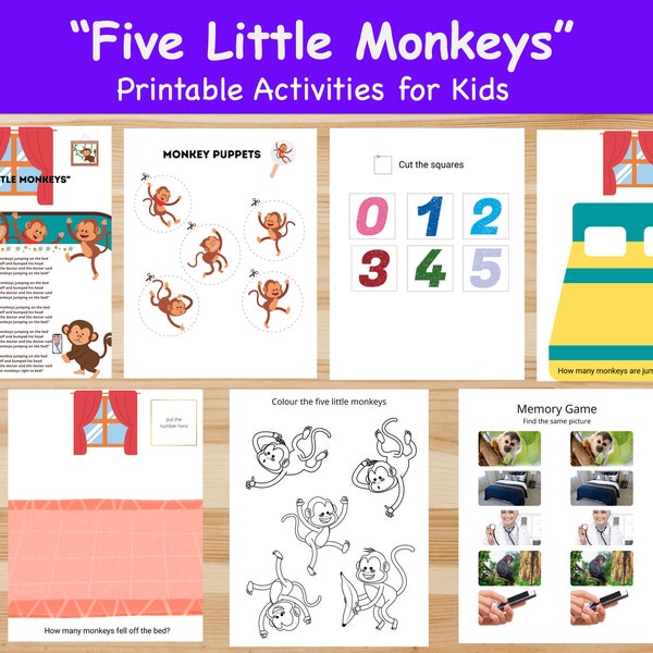 Five Little Monkeys - Etsy