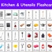 32 Kitchen Flashcards / Utensils, Appliances Image Cards for Kids ...