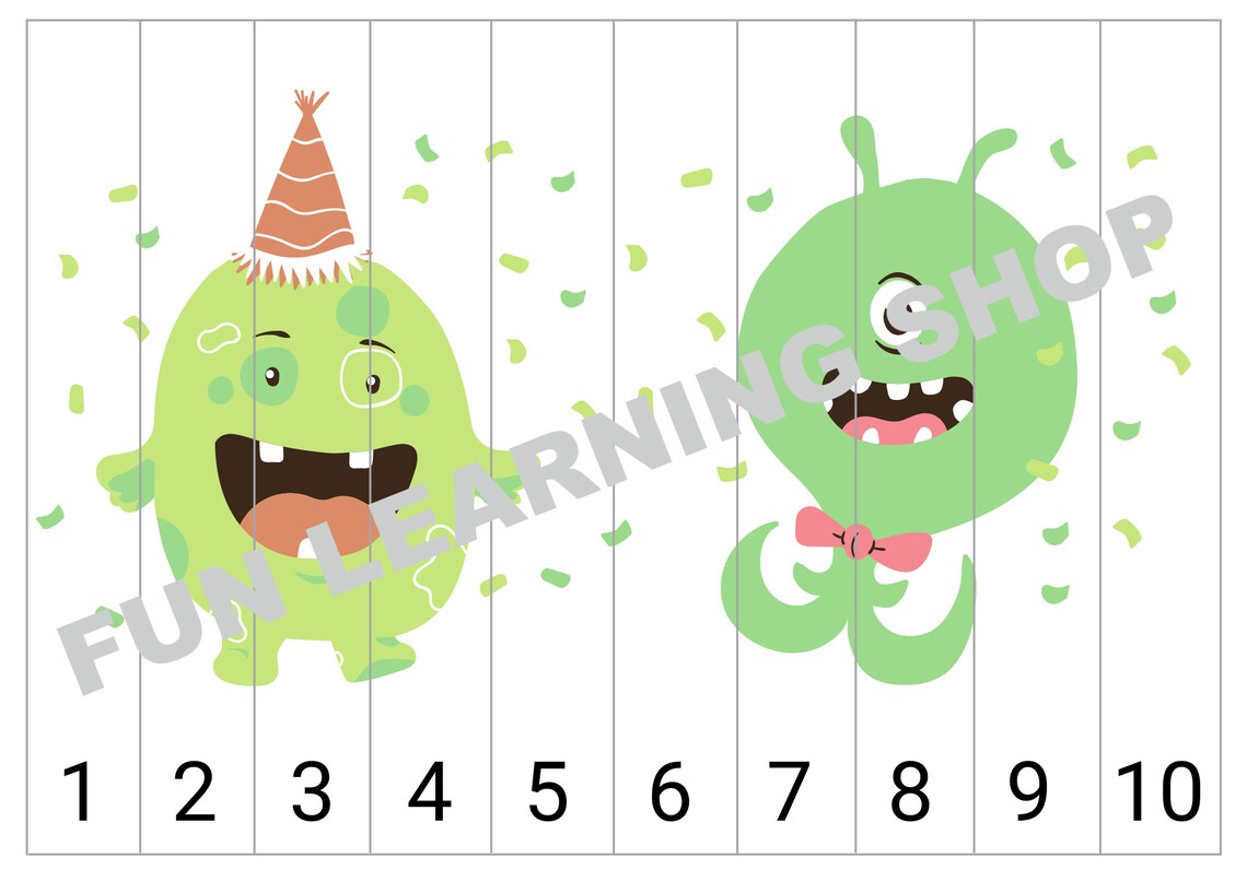 Cute Monster Number Sequence Puzzles 1-10 (printable) - Etsy
