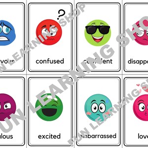 16 Emotions & Feelings Flashcards / Image Cards for Kids, Preschoolers ...