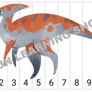 9 Dinosaurs Printable Number Sequence Puzzles. Number 1-10. - Etsy