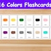16 Colors Flashcards / Image Cards for Kids, Preschoolers. Nomenclature ...