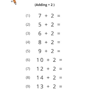 10 Printable Addition Math Worksheets. Adding by 2. Numbers 1-20 ...