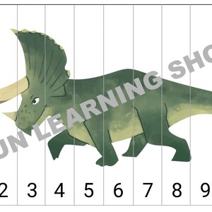 9 Dinosaurs Printable Number Sequence Puzzles. Number 1-10. - Etsy