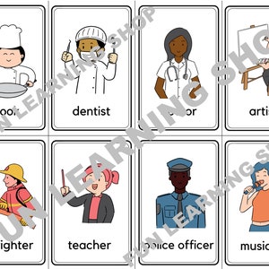 32 Professions Flashcards / Occupations, Job Image Cards for Kids ...