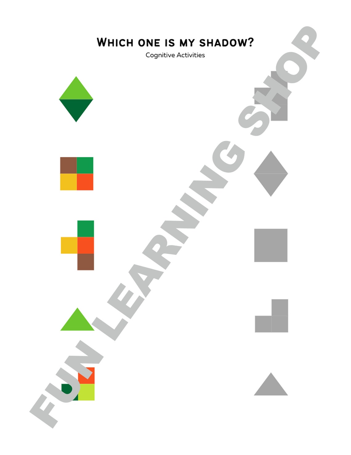 Cognitive Activity, Perception Worksheets,macthing, Concentration ...
