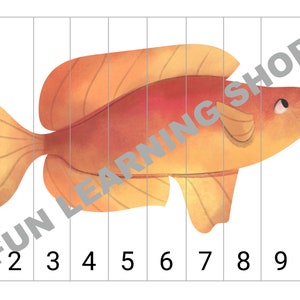 9 Sea Animal Printable Number Sequence Puzzles. Number 1-10 - Etsy