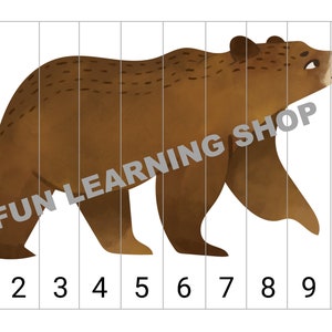 8 Animal Printable Number Sequence Puzzles. Number 1-10. - Etsy