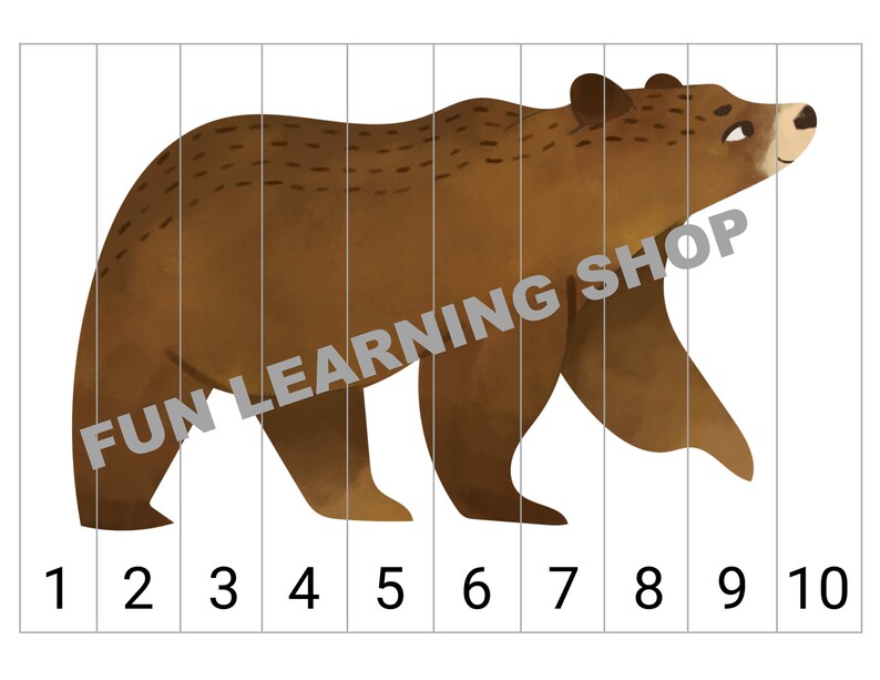 8 Animal Printable Number Sequence Puzzles. Number 1-10. - Etsy