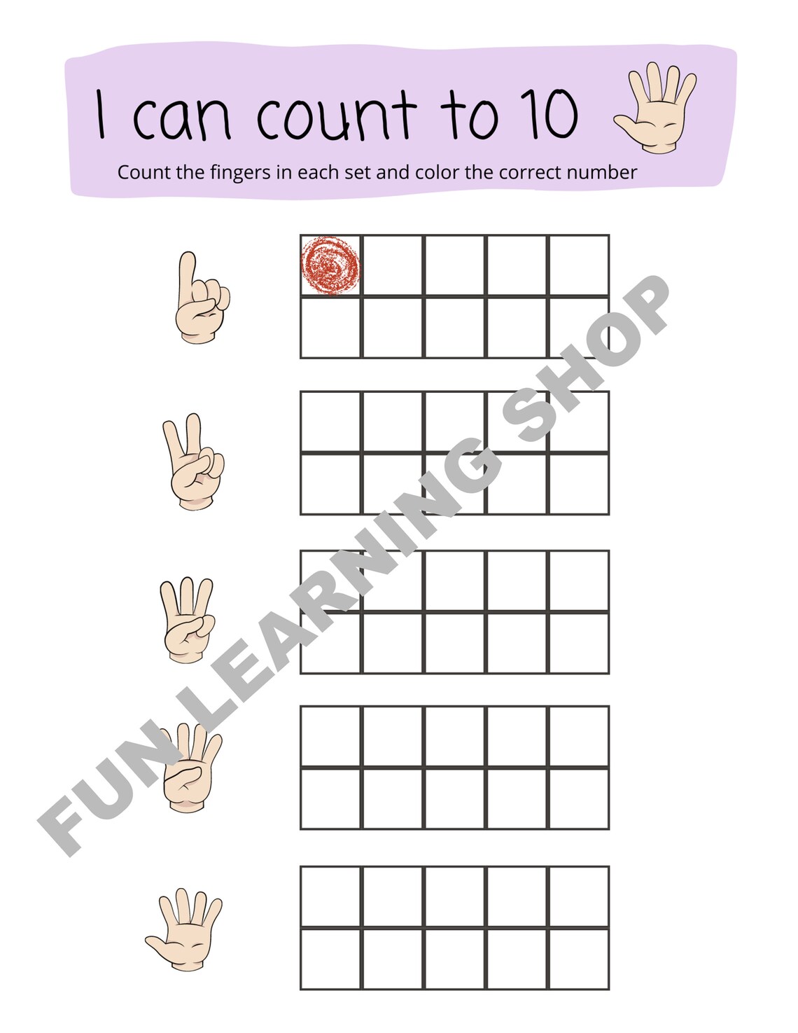 I Can Count to 10. 12 Printable Counting Worksheets. Preschool | Etsy