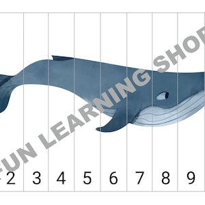 9 Sea Animal Printable Number Sequence Puzzles. Number 1-10 - Etsy