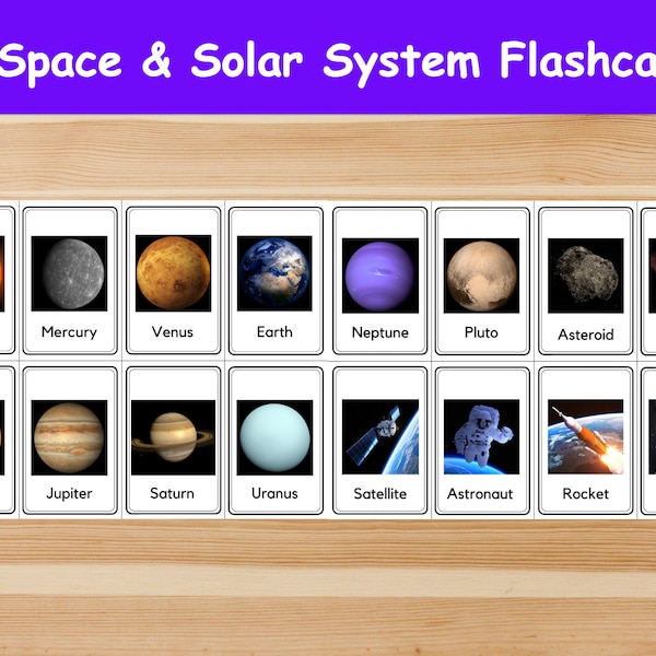 Solar System Flash Cards - Etsy UK