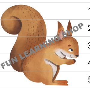 7 Animal Printable Number Sequence Puzzles. Number 1-5 - Etsy
