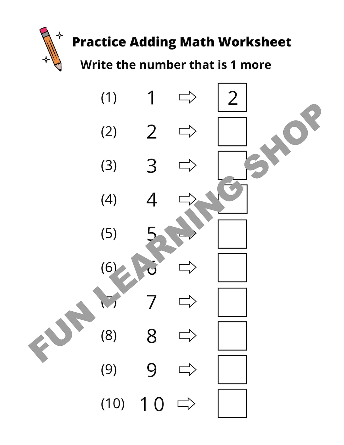 20 Printable Addition Math Worksheets. Adding by 1. Numbers 1-30. Kids ...
