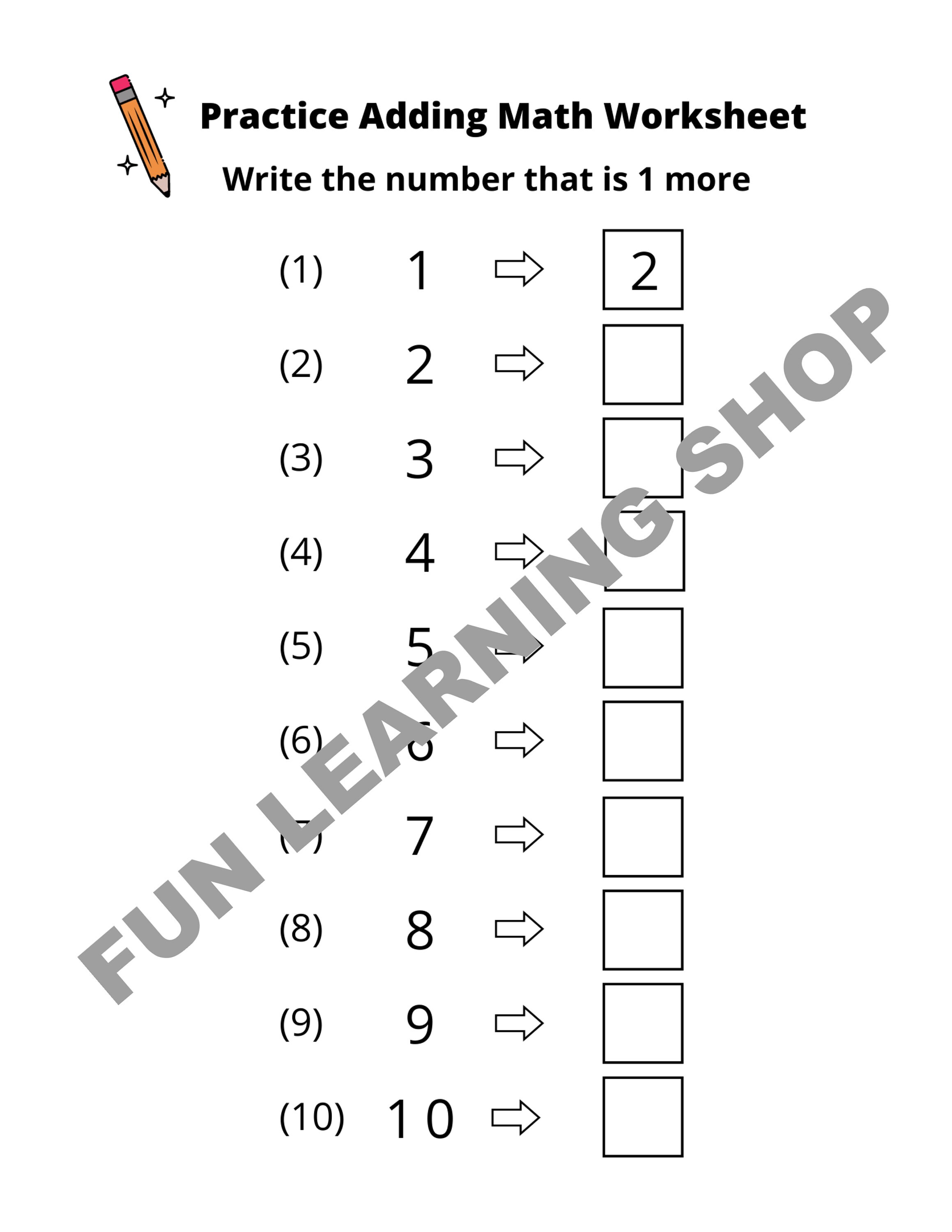 20 Printable Addition Math Worksheets. Adding by 1. Numbers 1-30. Kids ...