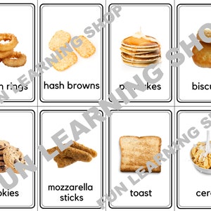 32 Fast Food Flashcards / Image Cards for Kids, Preschool. Nomenclature ...