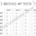 I Brushed My Teeth Chart, Tooth Brushing Chart , Toddler Reward Chart ...