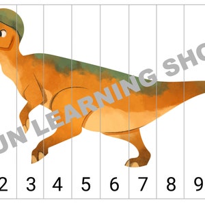 9 Dinosaurs Printable Number Sequence Puzzles. Number 1-10. - Etsy
