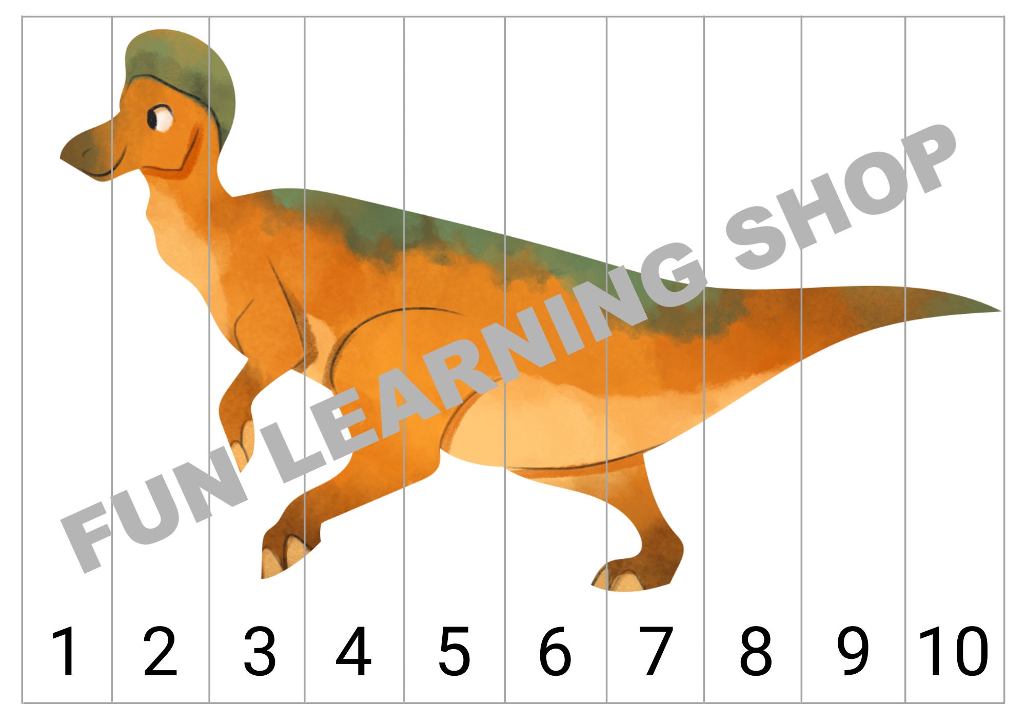 9 Dinosaurs Printable Number Sequence Puzzles. Number 1-10. - Etsy