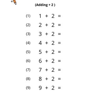 Addition Math Worksheets, Adding by 2, Numbers 1-20 (PDF Printable) - Etsy