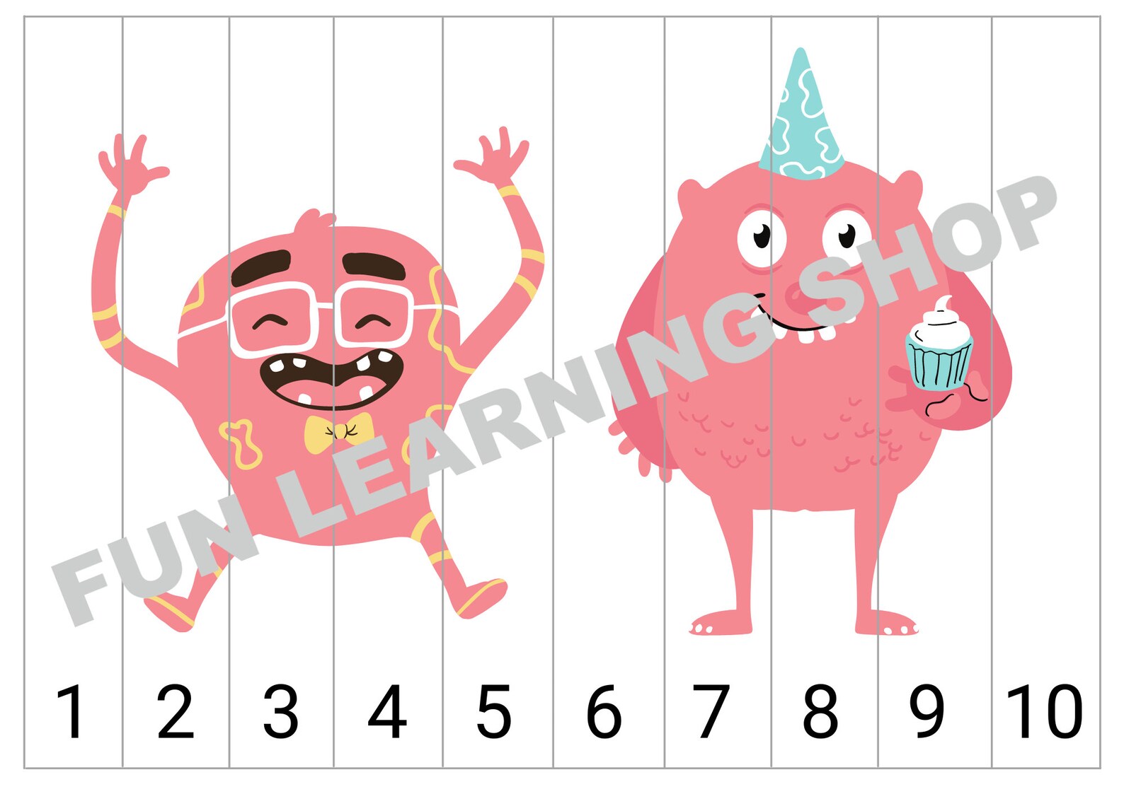 Cute Monster Number Sequence Puzzles 1-10 (printable) - Etsy