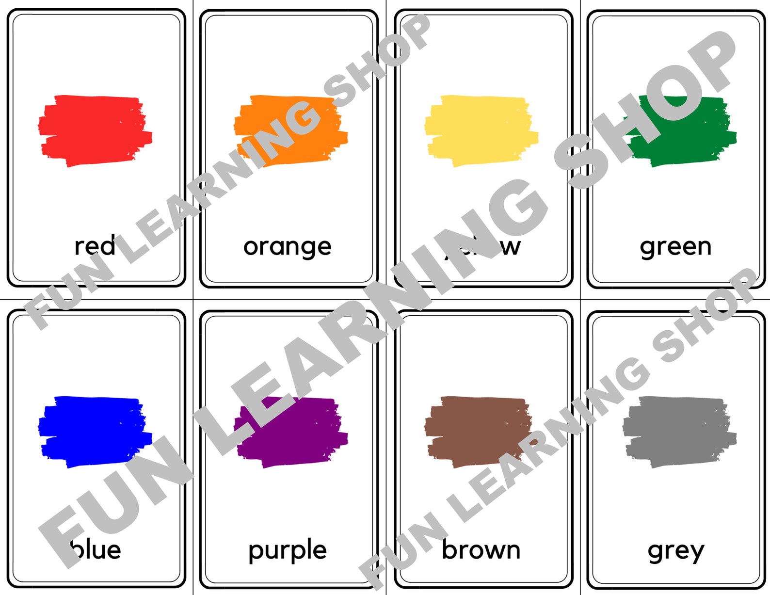 16 Colors Flashcards / Image Cards for Kids, Preschoolers. Nomenclature ...