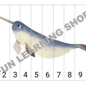 9 Sea Animal Printable Number Sequence Puzzles. Number 1-10 - Etsy