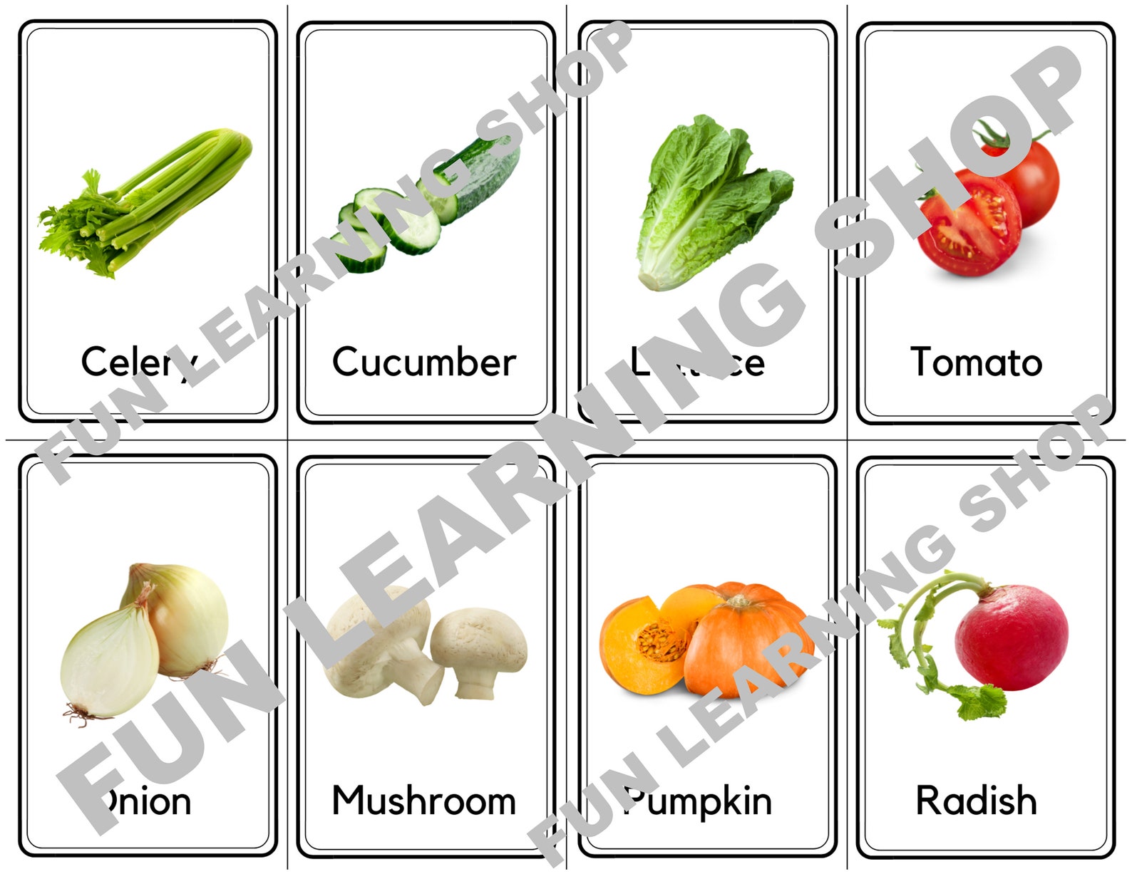 32 Vegetables Flashcards / Image Cards for Kids, Preschool ...