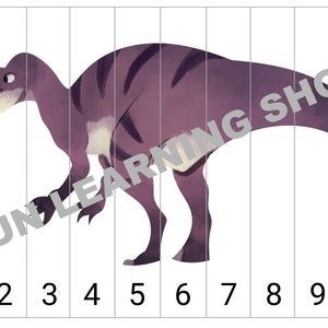 9 Dinosaurs Printable Number Sequence Puzzles. Number 1-10. - Etsy
