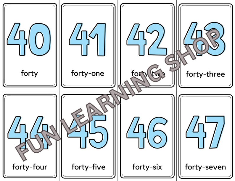 Number Flashcards 0-100 - Printable Montessori Math (PDF) - Etsy