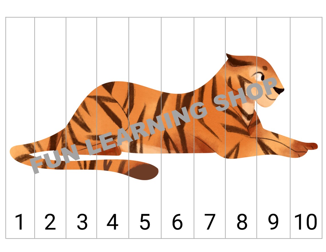 8 Animal Printable Number Sequence Puzzles. Number 1-10. - Etsy
